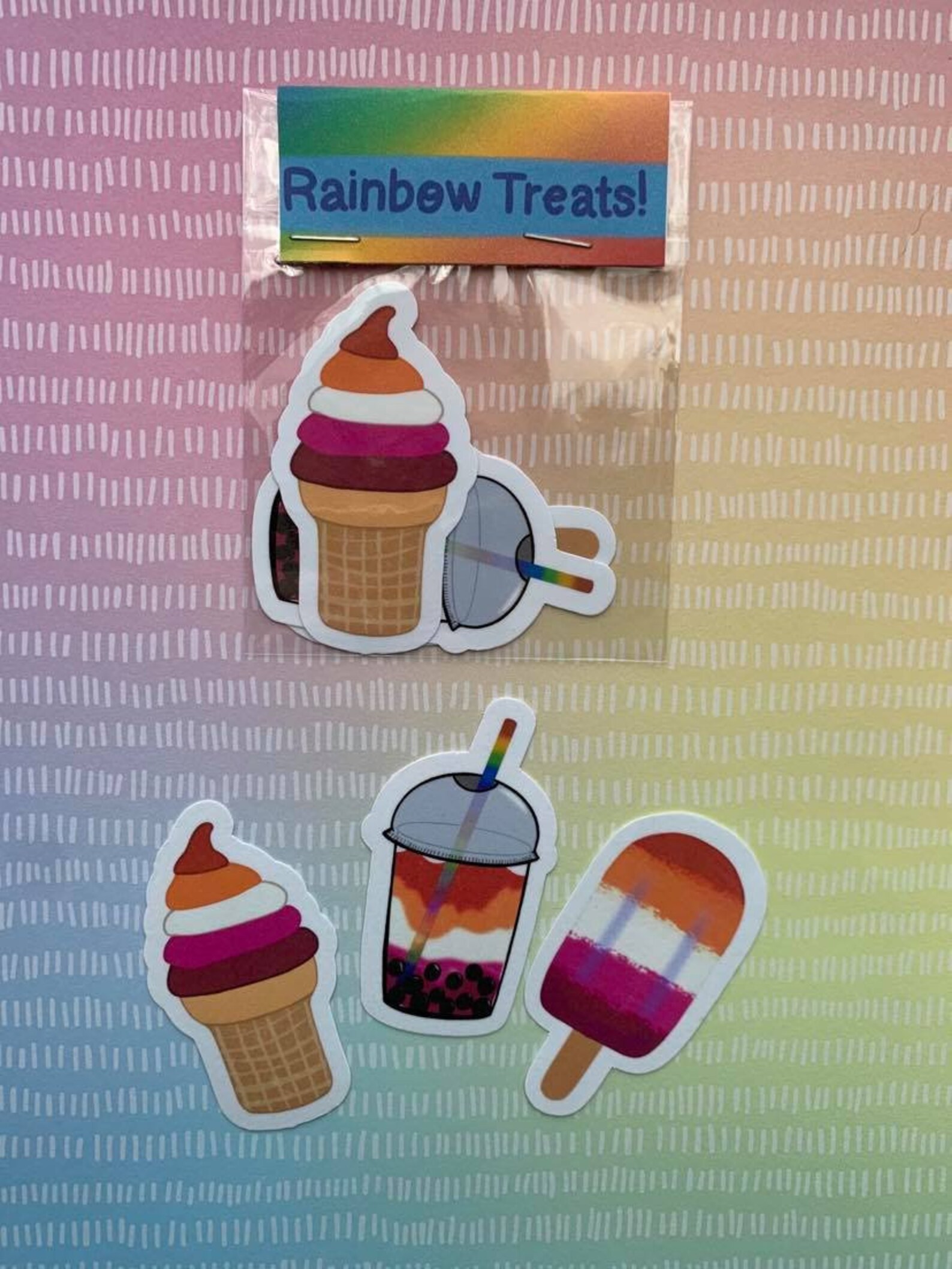 Multipack Stickers Pride Flag Water-resistant Popsicle Ice - Etsy