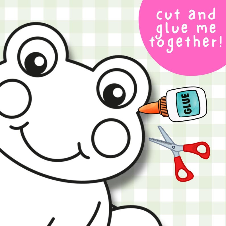 Printable Frog Craft | Color, Cut & Glue Activity (PDF Download - Etsy