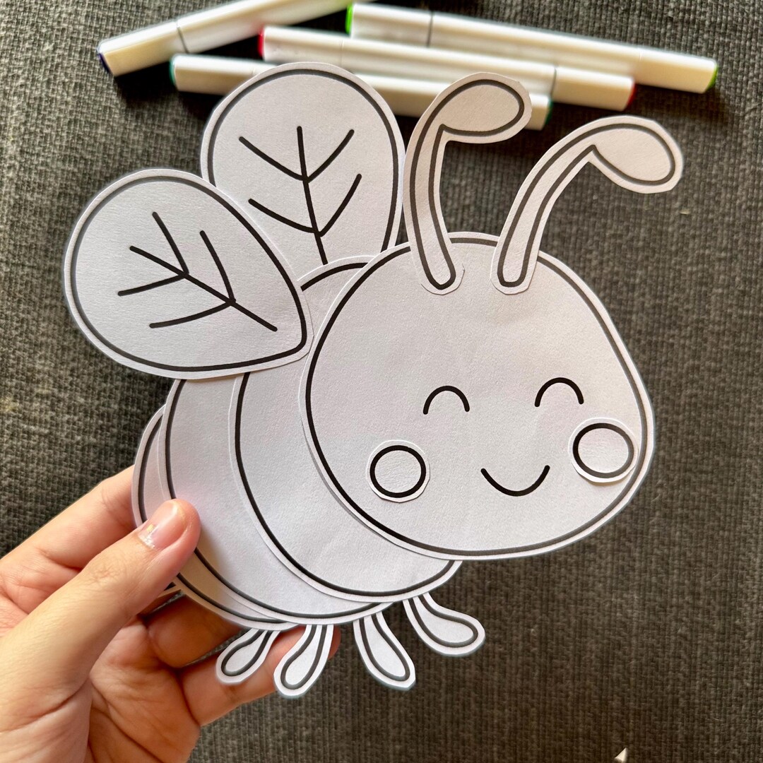 Bee Cut and Paste Craft Printable for Preschool | Bug Scissor Skills ...