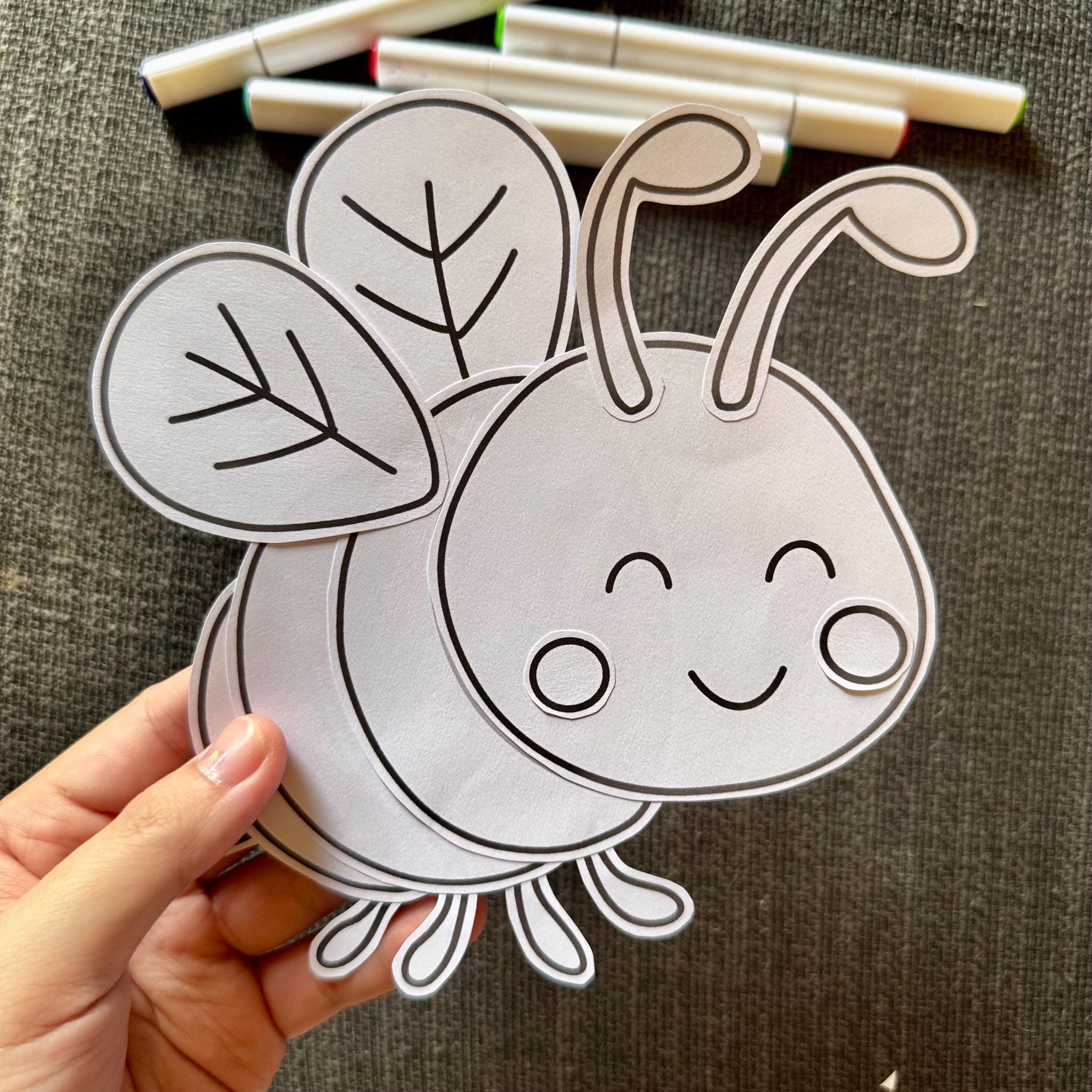 Bee Cut and Paste Craft Printable for Preschool | Bug Scissor Skills ...