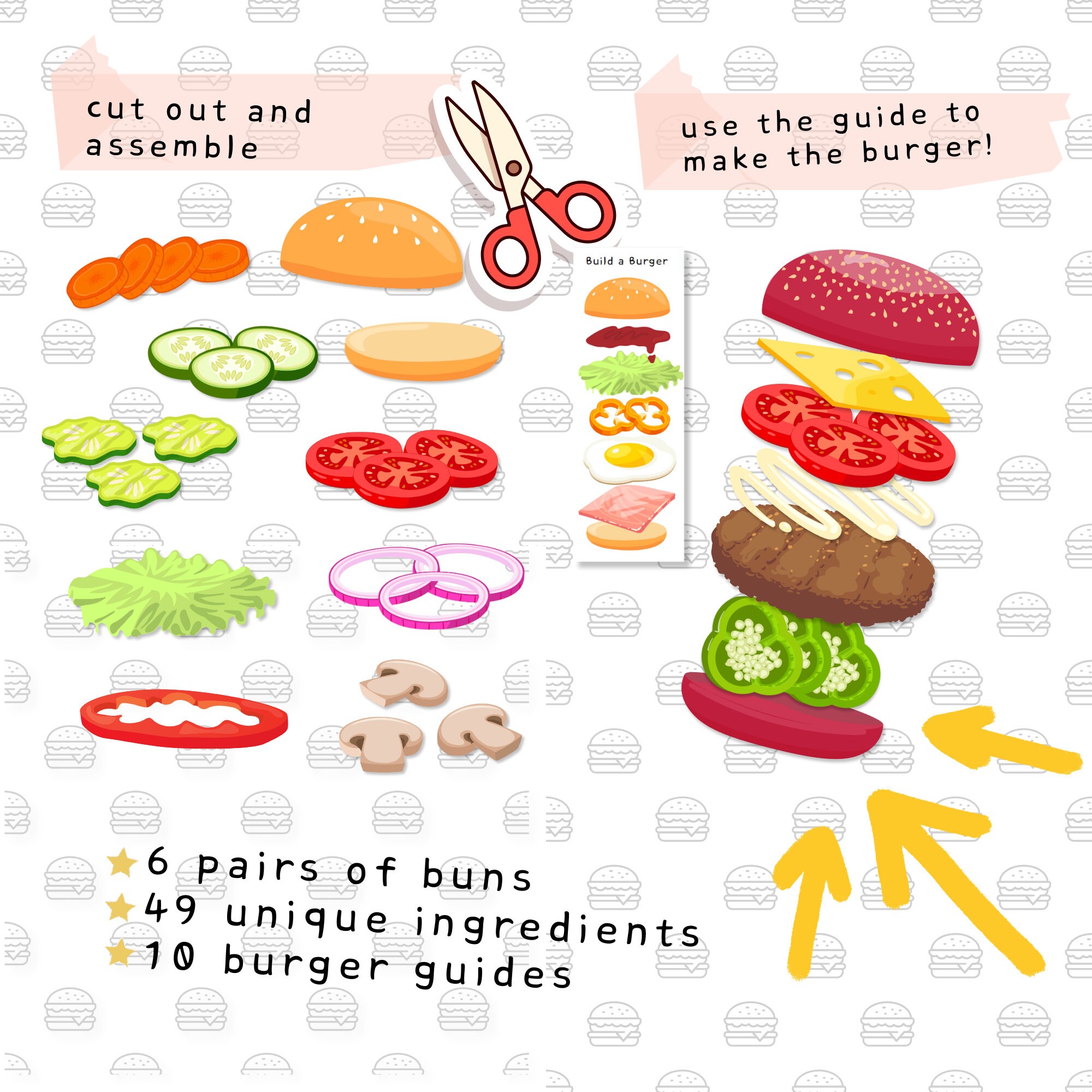 Build A Burger, Make a Burger, Kids Activities, Pretend Play ...