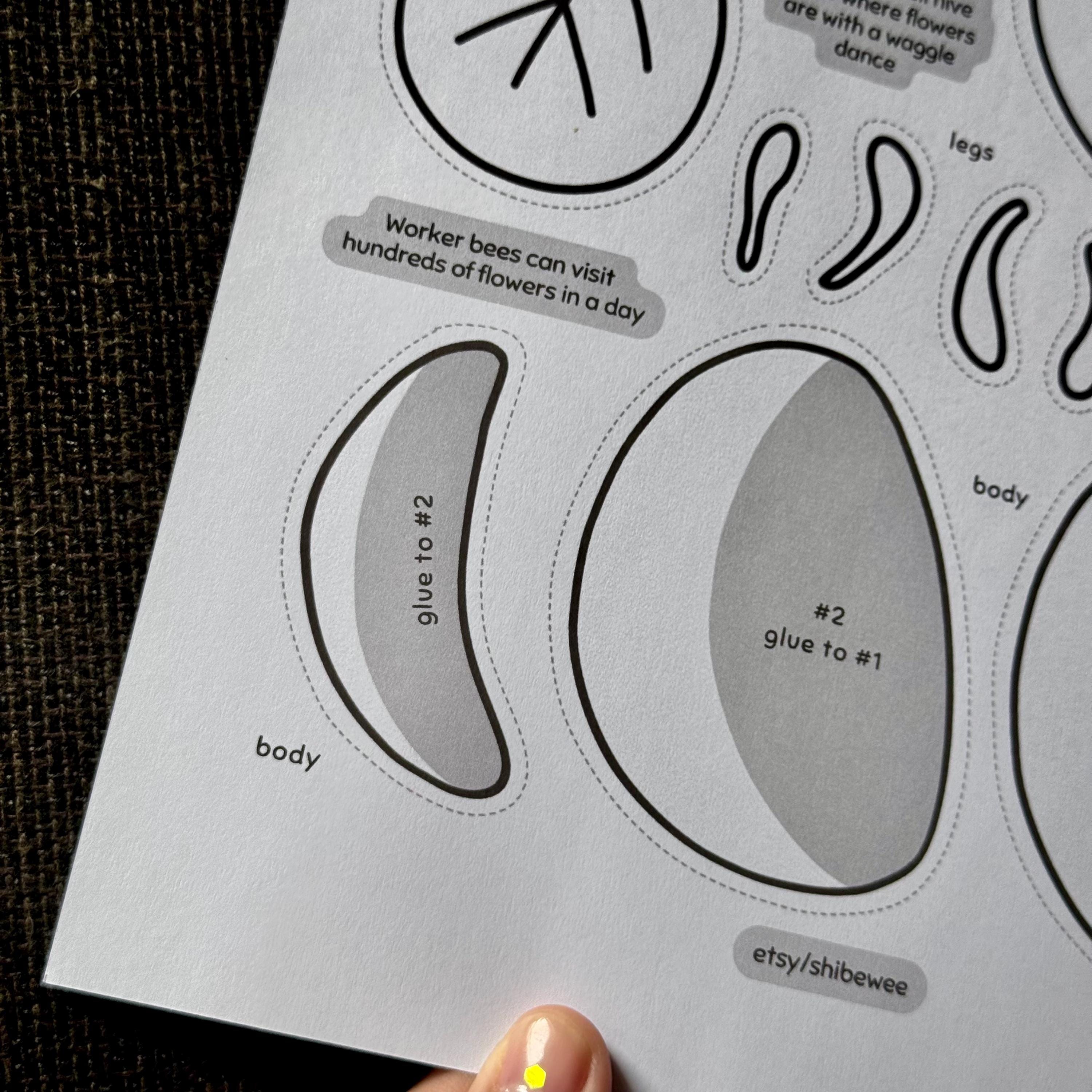 Bee Cut and Paste Craft Printable for Preschool | Bug Scissor Skills ...