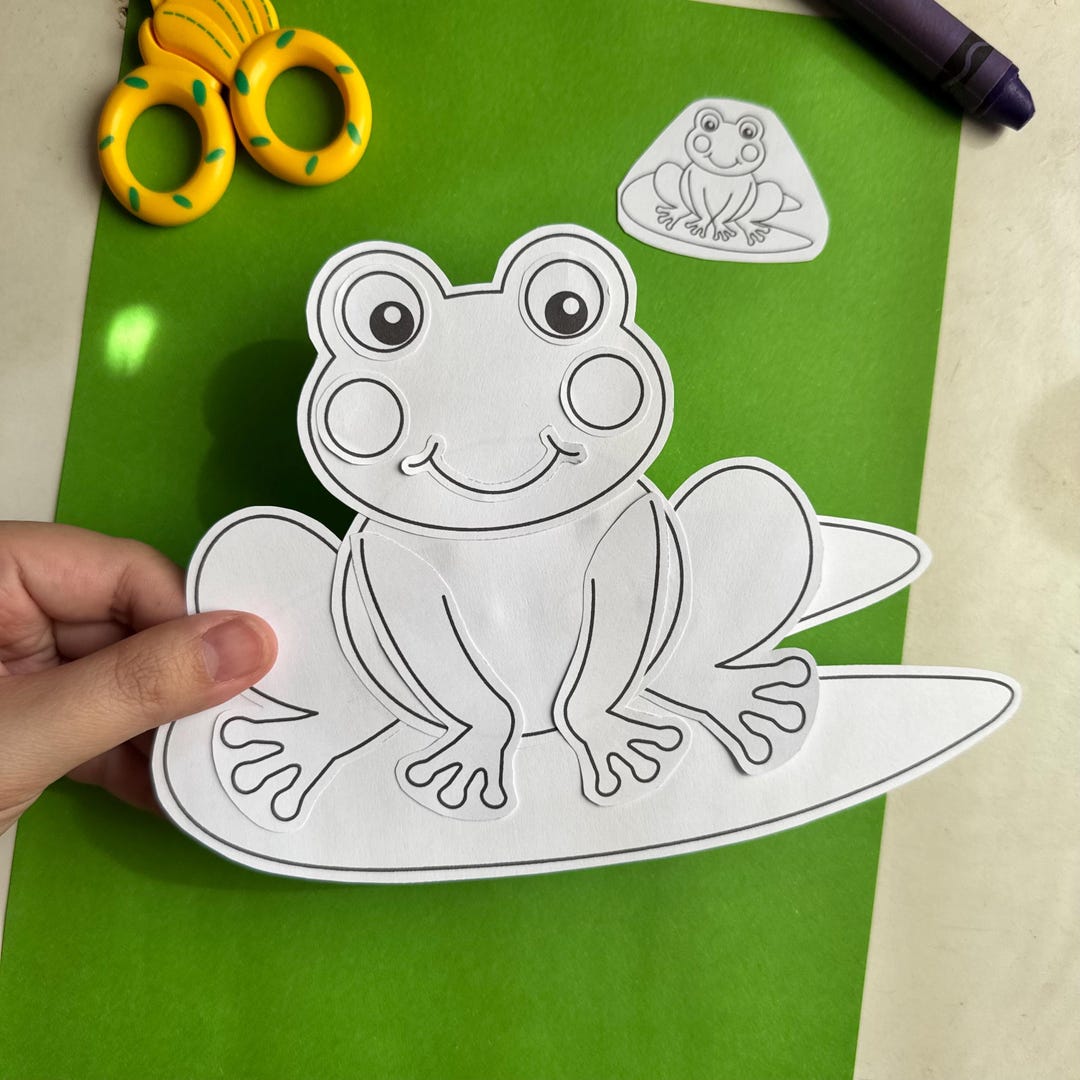 Printable Frog Craft | Color, Cut & Glue Activity (PDF Download - Etsy
