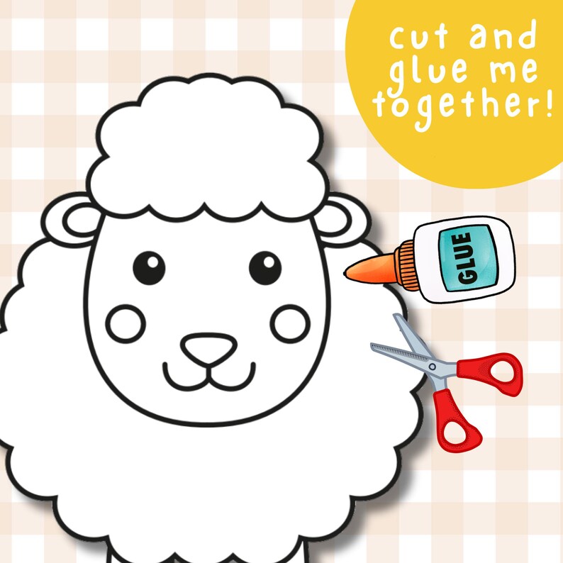 Lamb Craft | Cut and Paste Activity (PDF Download) - Etsy