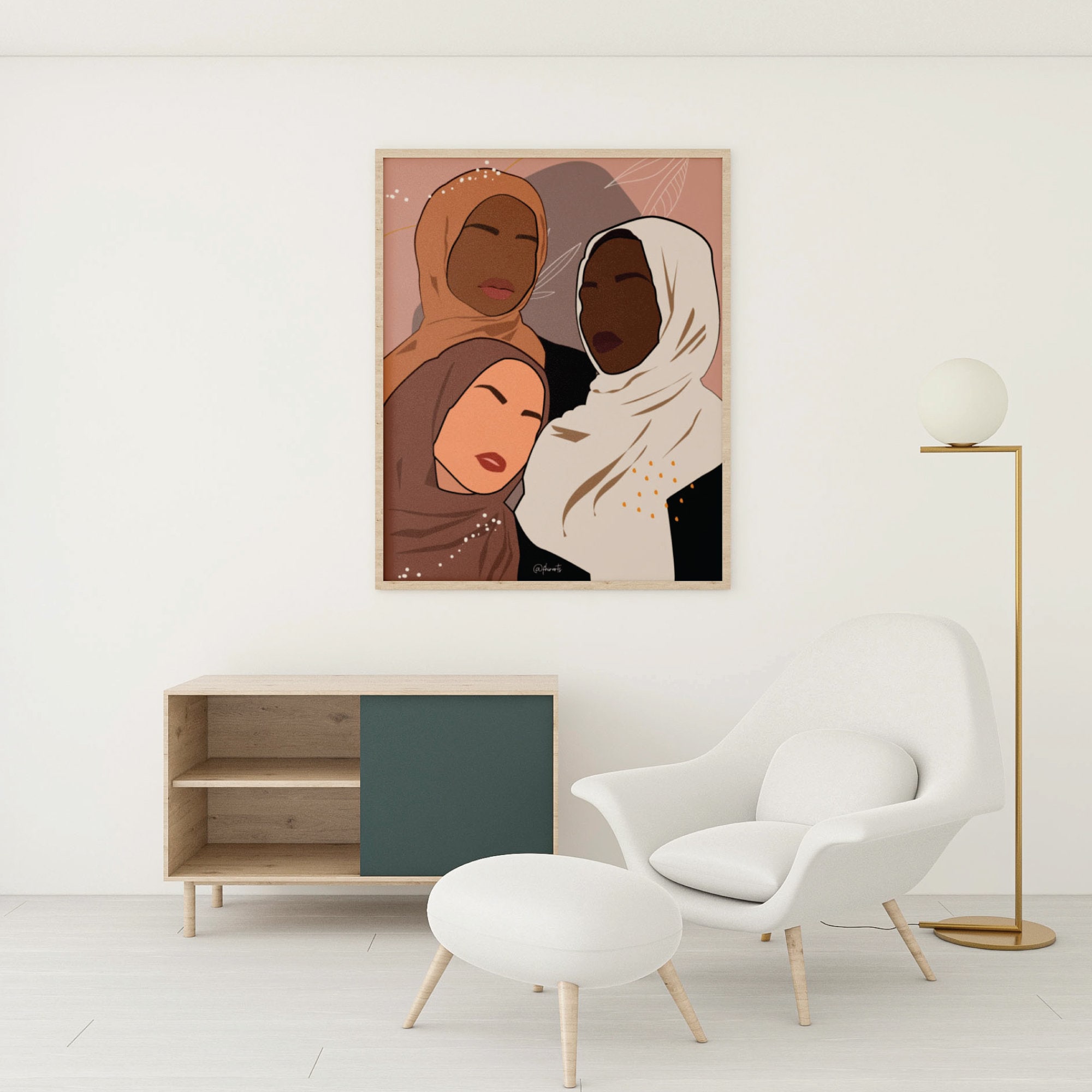 Diversity-hijabi Portrait Art Print, Digital Downloads, Muslim , Hijabi ...