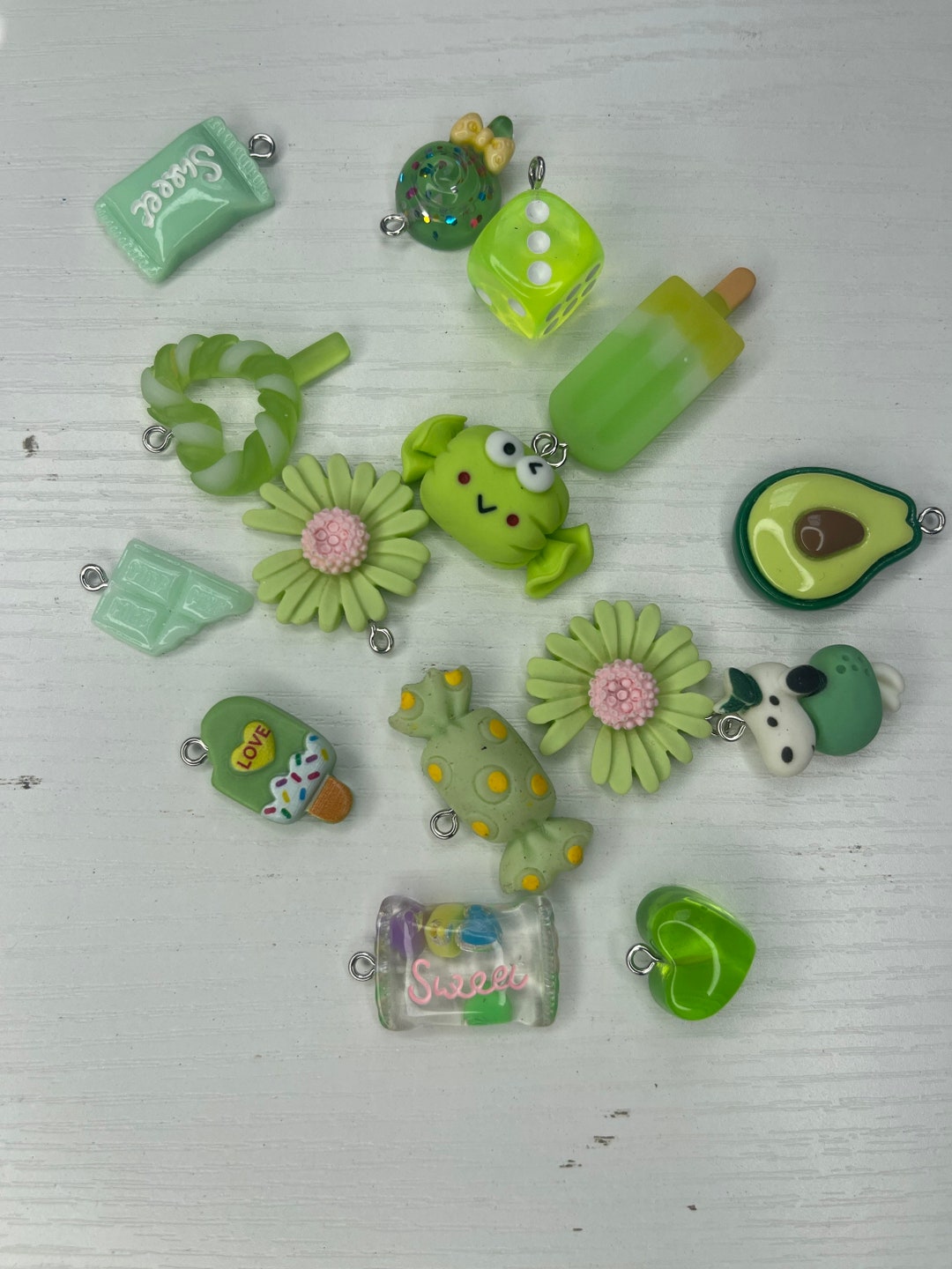 Green Mixed Charms - Etsy