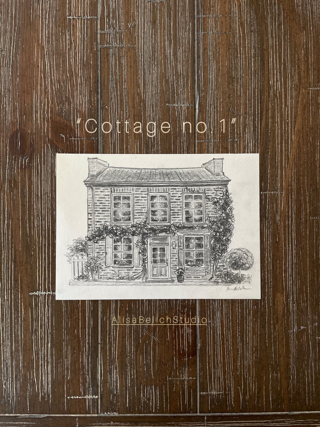 SKETCH ART PRINT Cottage Drawing Art Print - Etsy