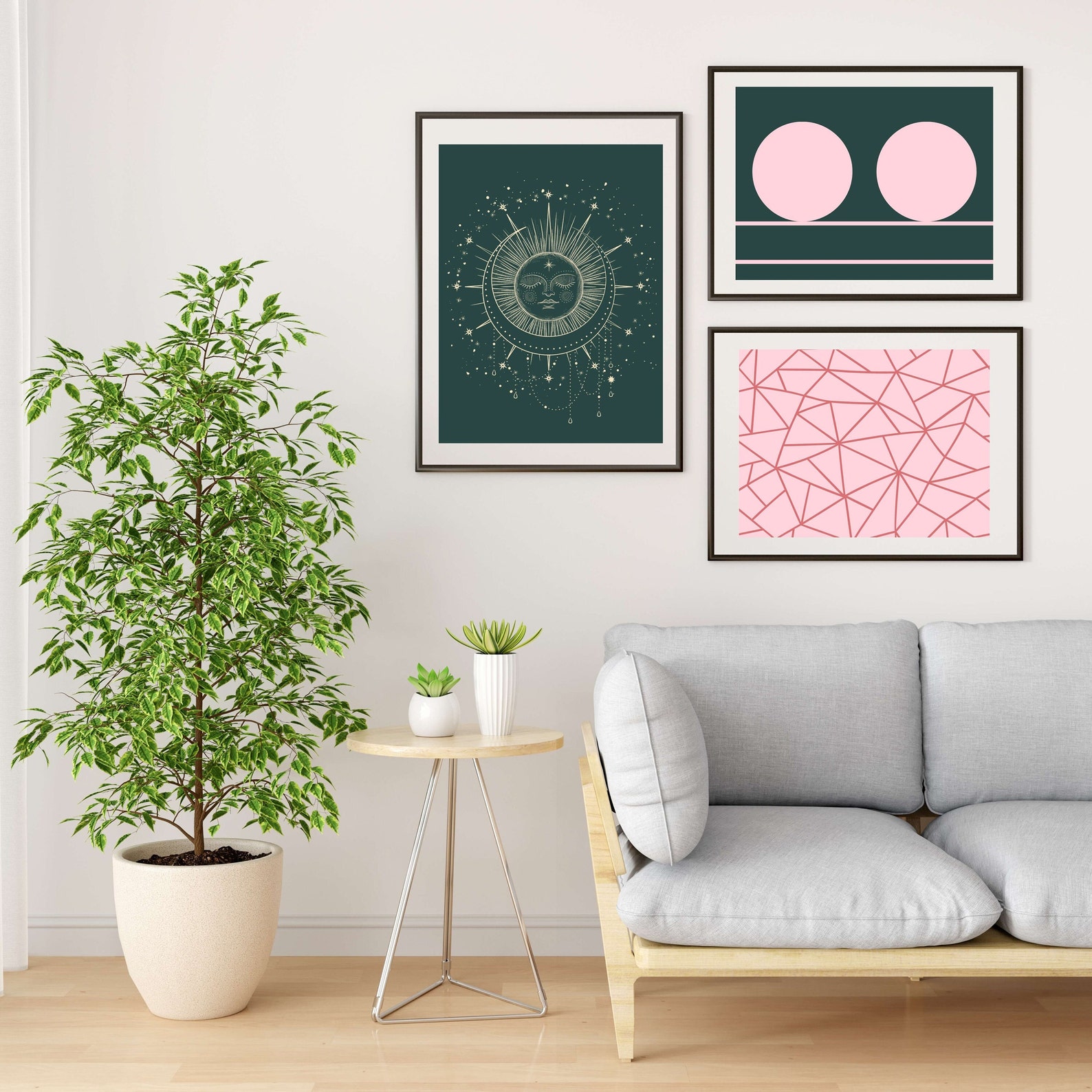 Mid Century Prints Digital Set of 9, Boho Decor, Mid Century Gallery ...