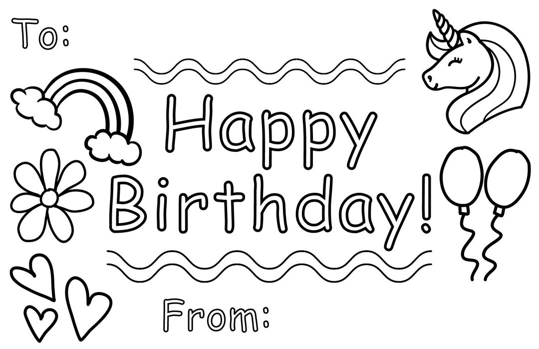 Printable And Coloring Birthday Card For Kids DIY Birthday Card For Printable And Coloring Birthday Card For Kids DIY Birthday Card For