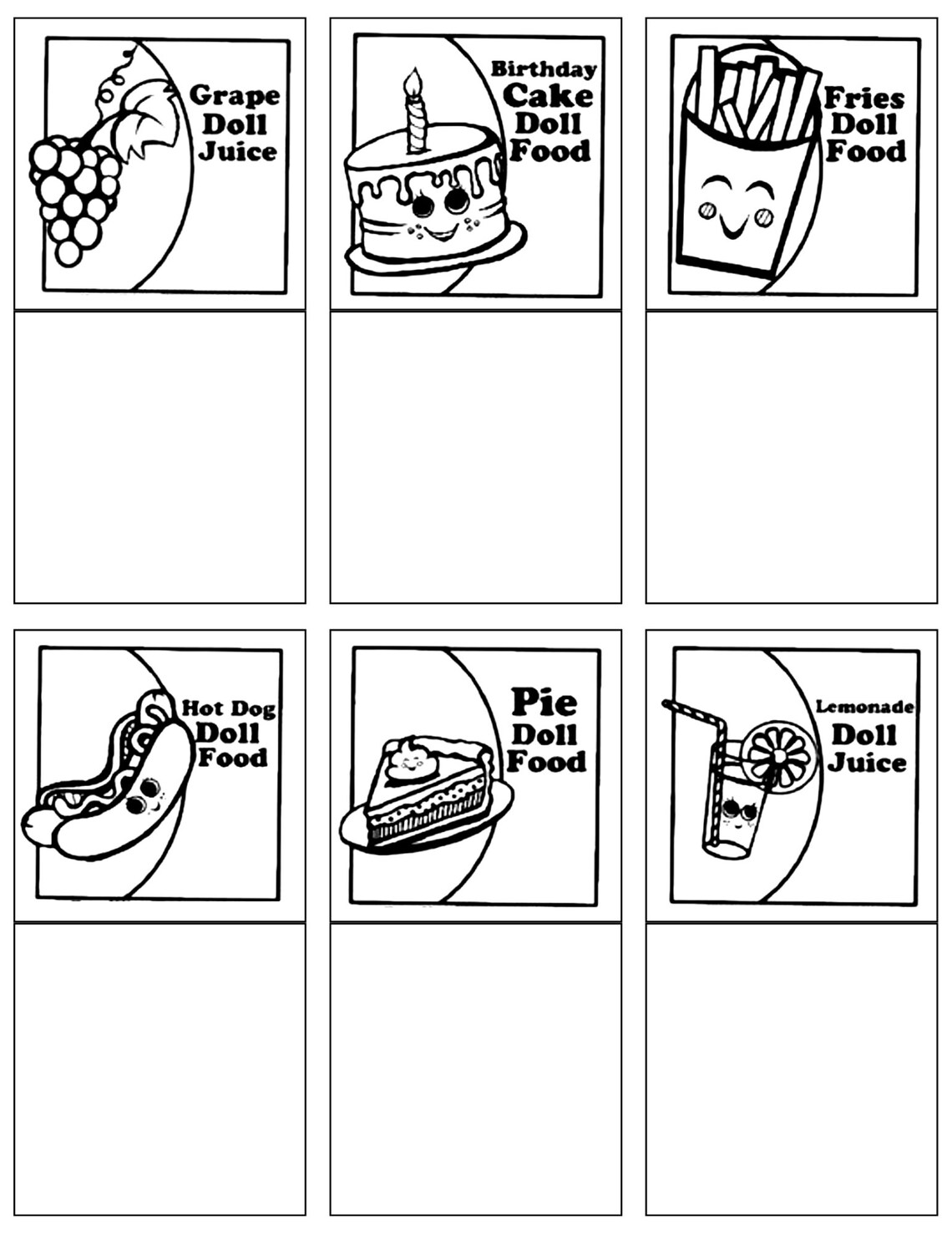 Baby Alive Food Packets: Printable Doll Food (coloring Sheet) - Etsy