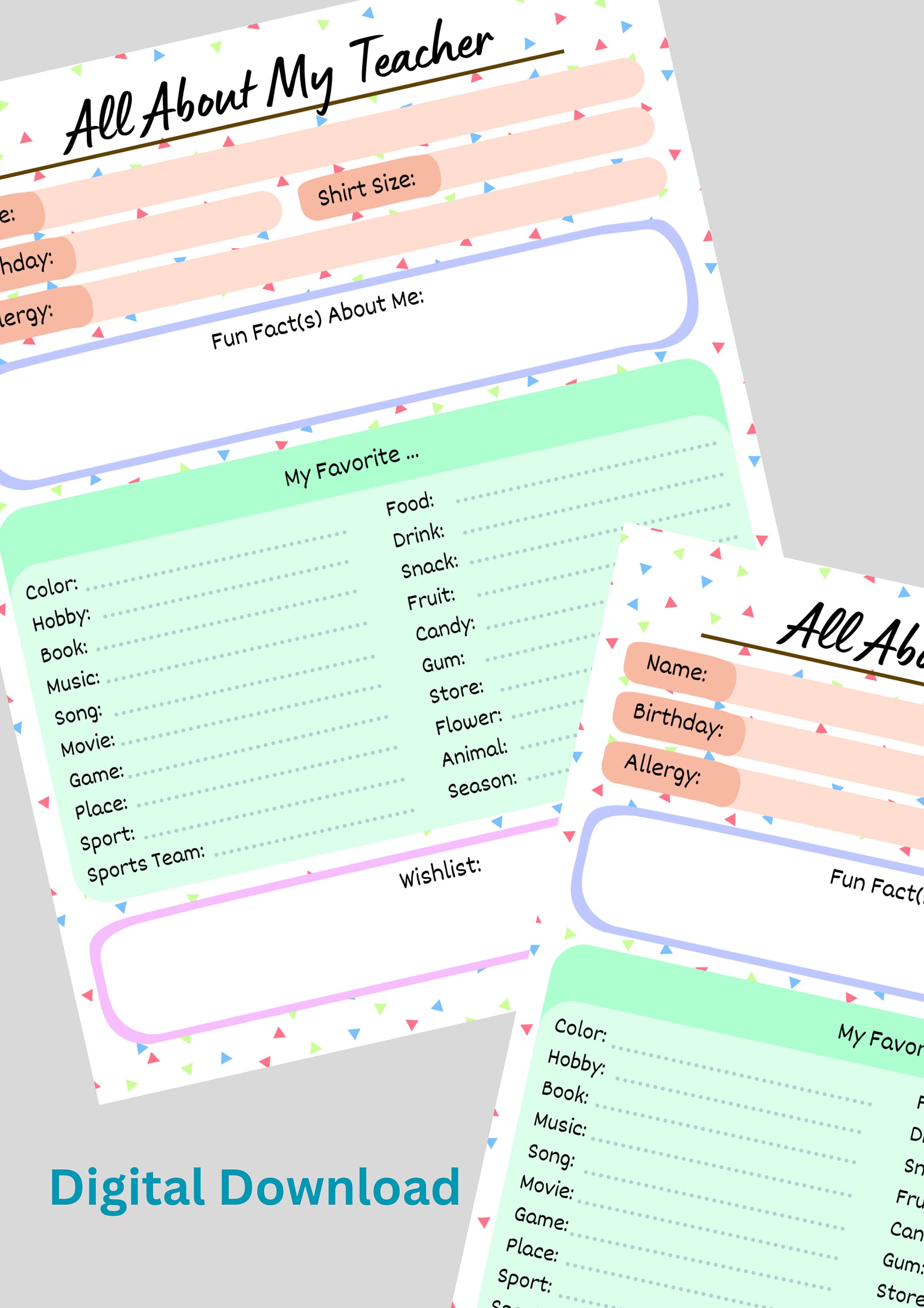 All About My Teacher, Teacher Favorite Things, Teacher Wishlist ...