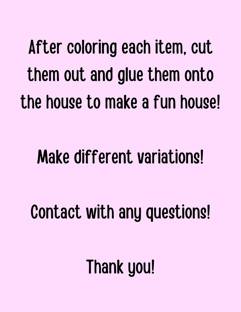 Fun Coloring Sheet, Build a House Coloring Sheet, Kids Craft, Sheet to ...