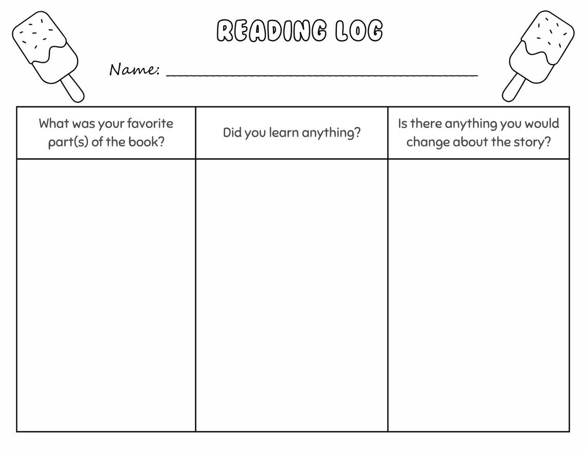Summer Reading Log, Summer Reading Book Tracker, Coloring Reading ...