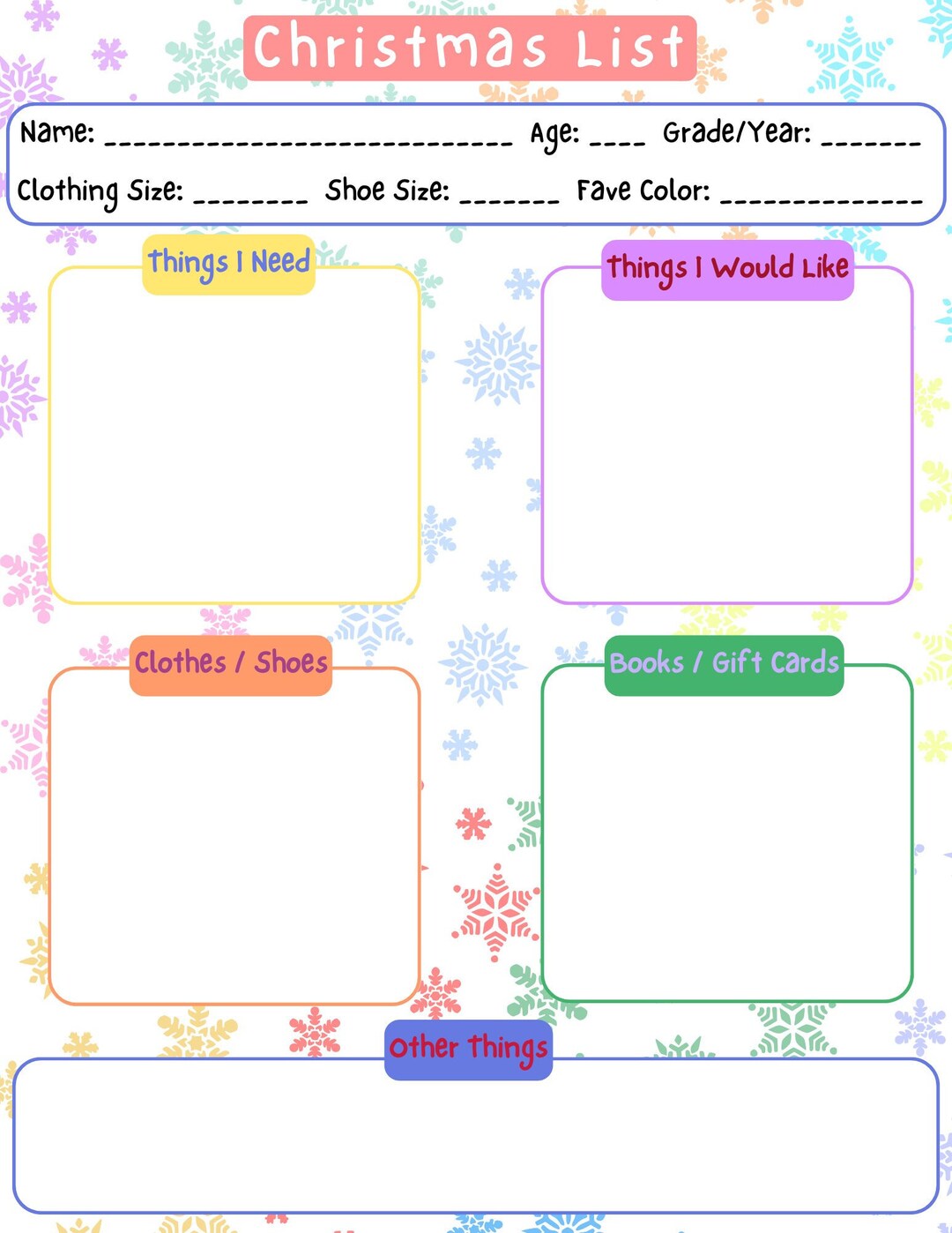 Christmas Wish List, Cute Christmas List, Christmas Gifts List, Fun and ...