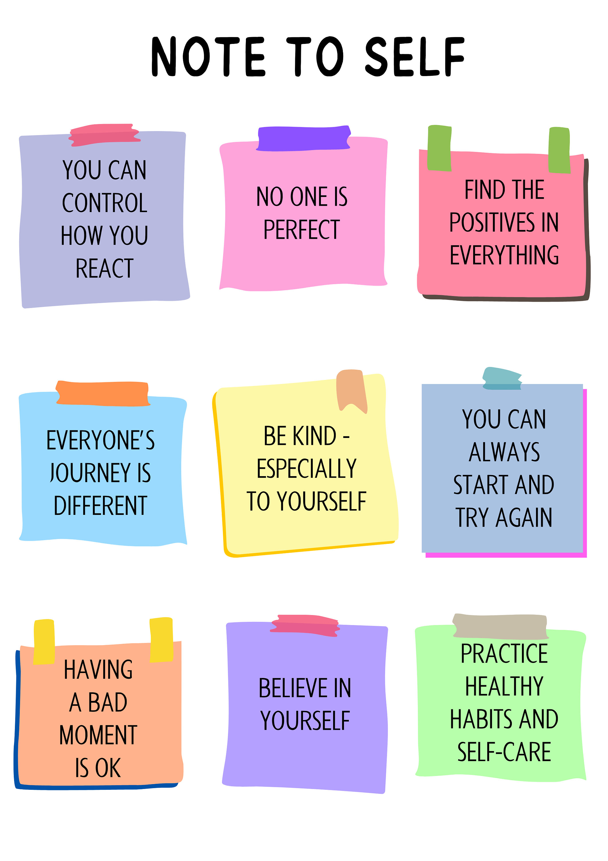 Positive Affirmations Print: Self-care Note Reminders (a4/8.5x11) - Etsy