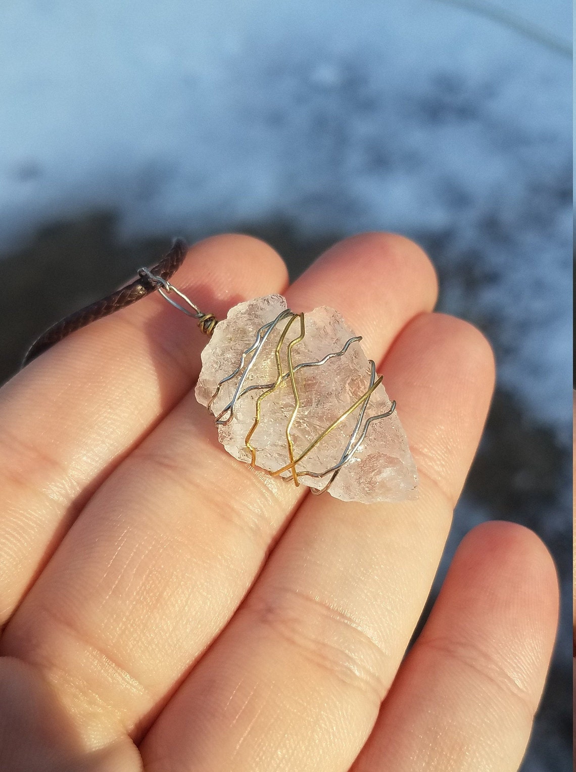 Natural Clear Quartz Raw Arrowhead Crystal Gemstone Hand | Etsy