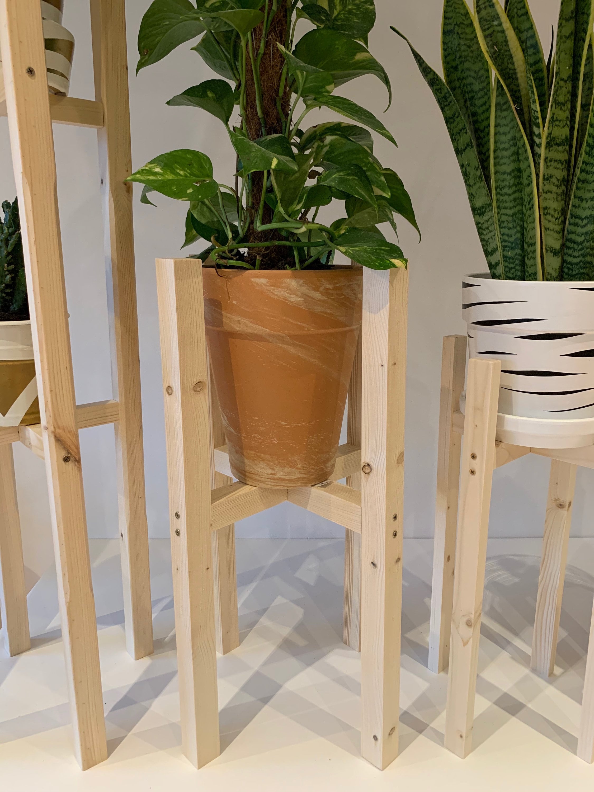 Plant Pot Stand Made of Real 100% Wood 40cm Tall & 27cm Wide - Etsy