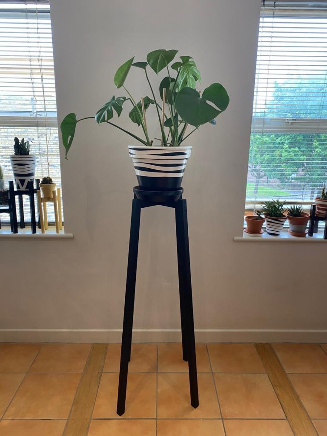Handmade Diagonal Plant Pot Stand, Pine Wood, Various Colors - Etsy UK