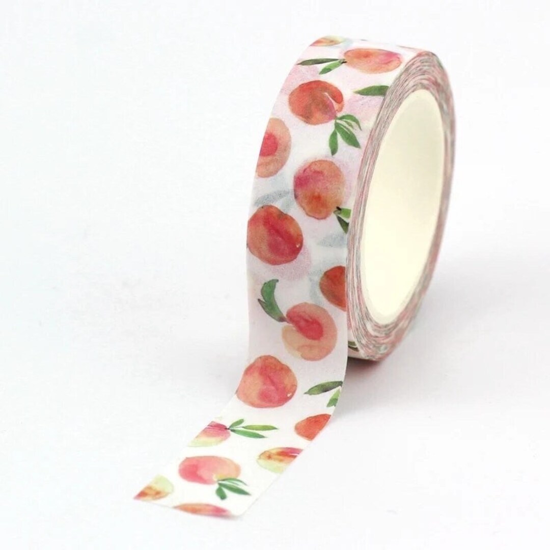Peaches & Cream Washi Tape | Fruit Themed Masking Tape | Snail Mail ...