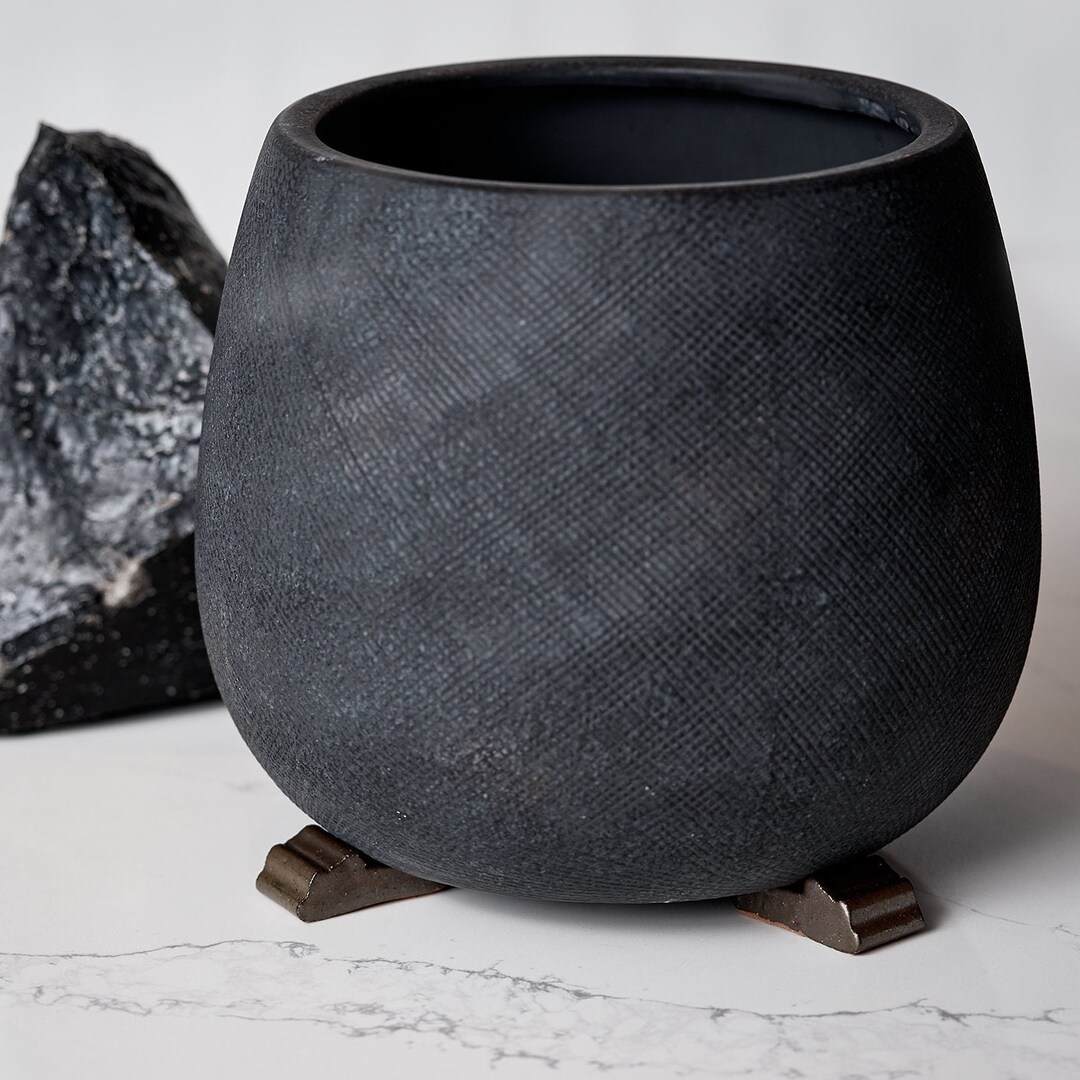 BUY 3 SETS Get 25% OFF Small Gunmetal Glazed Potfeet Outdoor / Indoor ...