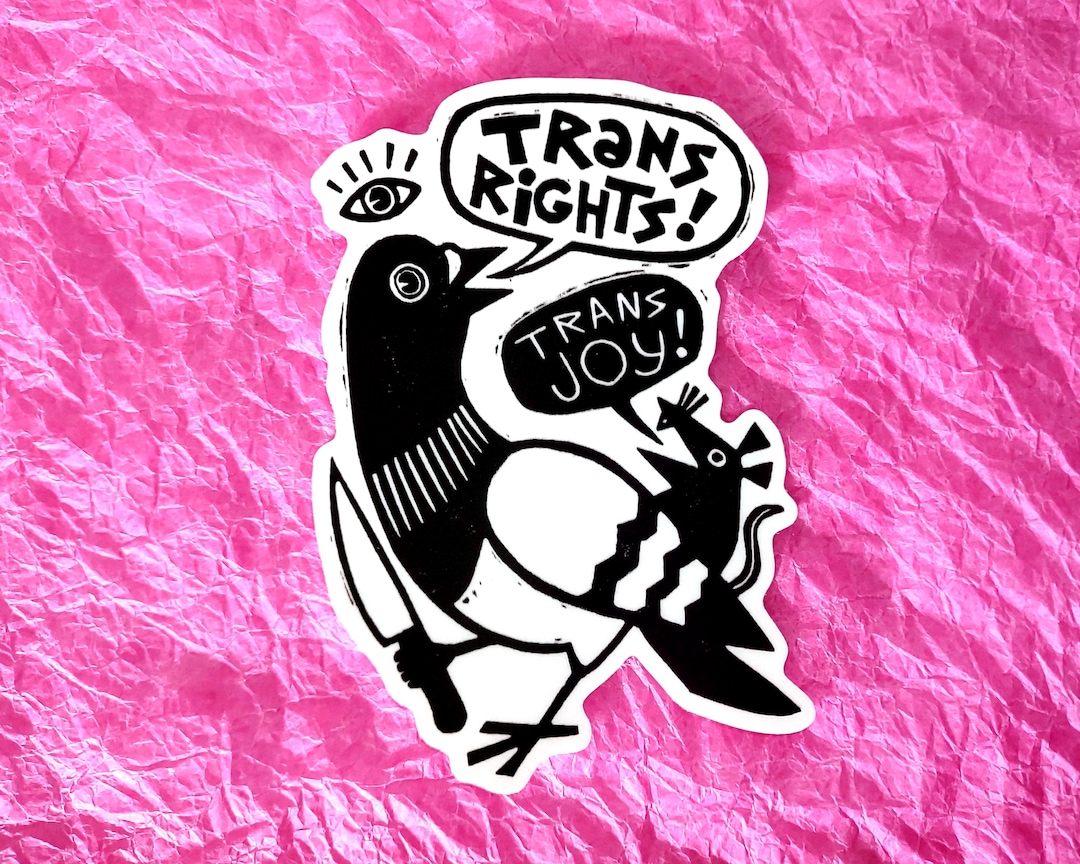 Trans Rights Pigeon and Trans Joy Rat // Waterproof Vinyl Sticker - Etsy