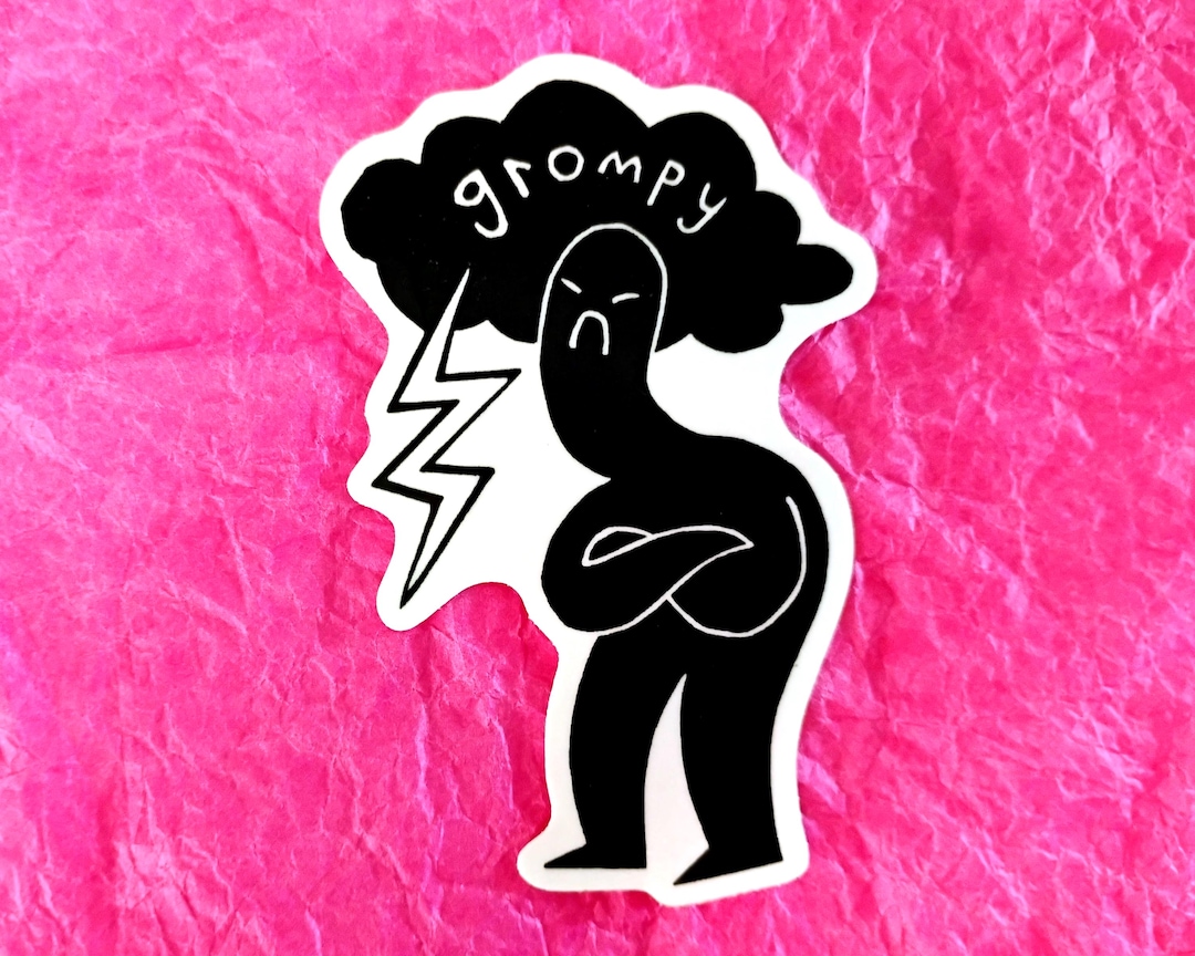 Art Sticker: GROMPY Angery Bad Mood Friend - Etsy