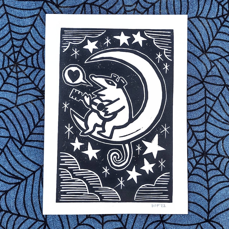 Linocut Art Stars - Etsy
