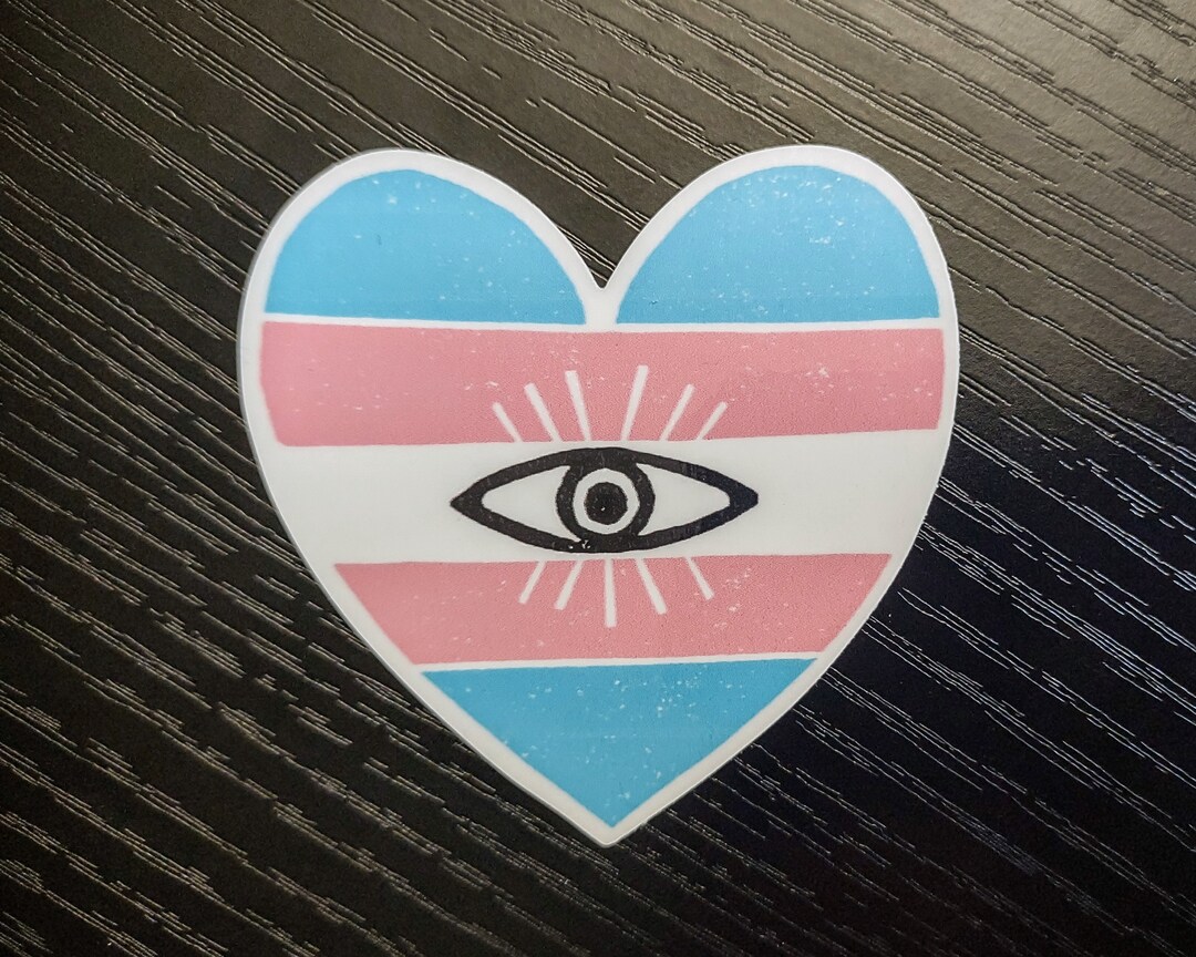 Transgender Pride Heart With Eye 2.5 Vinyl Sticker - Etsy