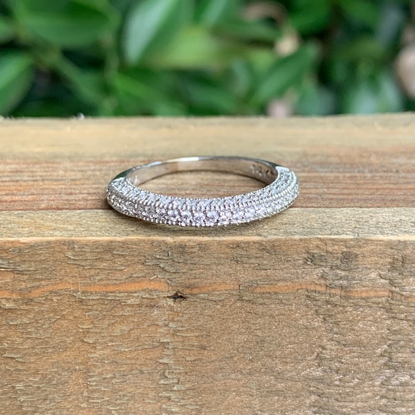 Pave Diamond Band - Etsy