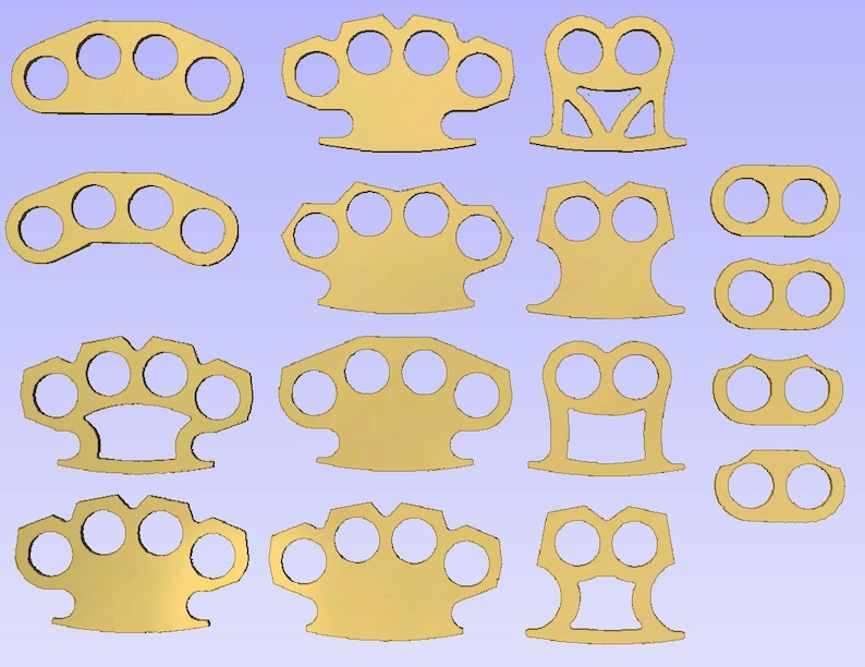 Brass Knuckles Knuckle Duster Self Defense Crv Dxf Svg Pdf Cnc Gloforge Glowforge Laser Digital