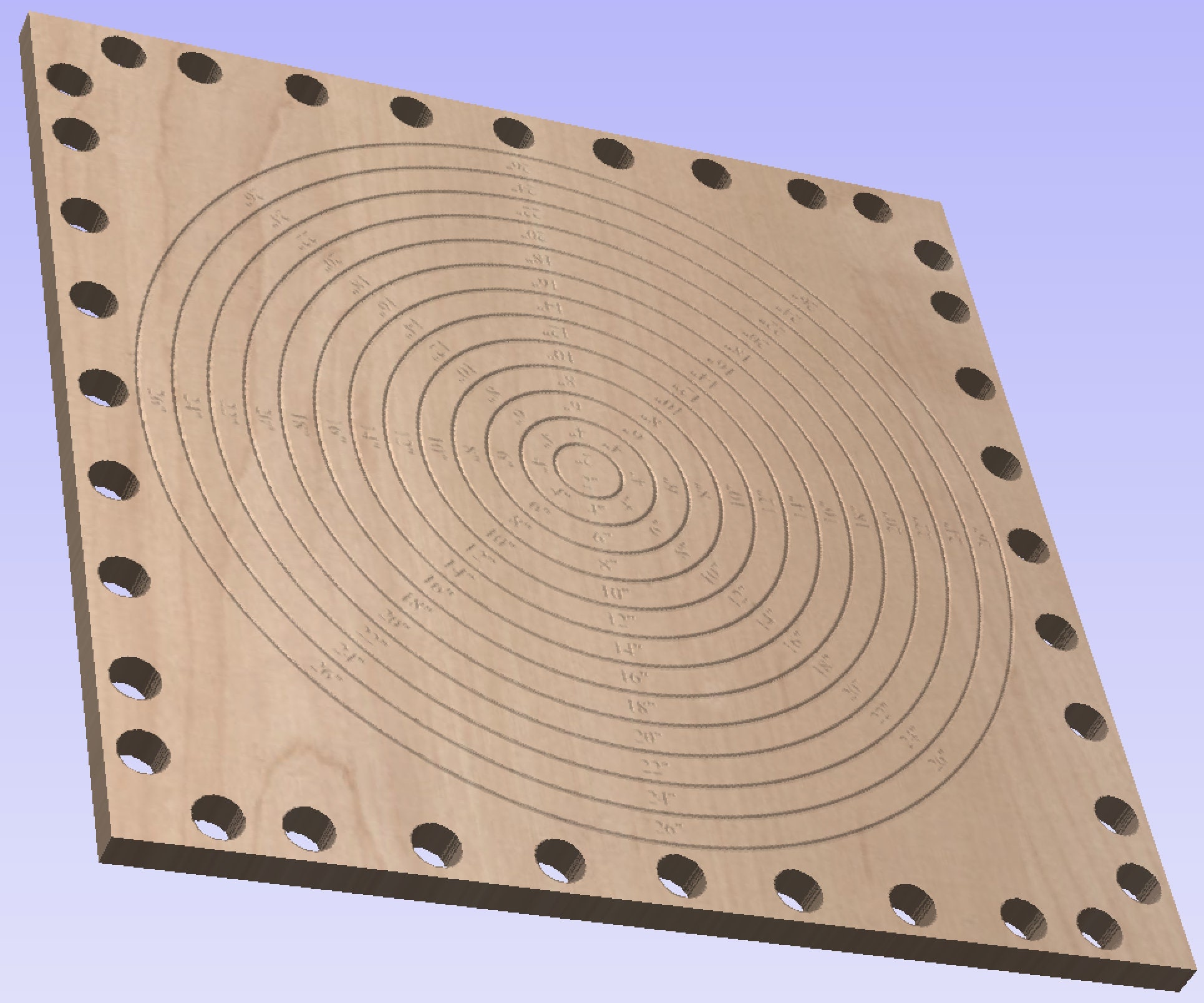 30" CNC Wasteboard PVC Pipe Fence 1/2" 3/4" 1" Square and Circle ...