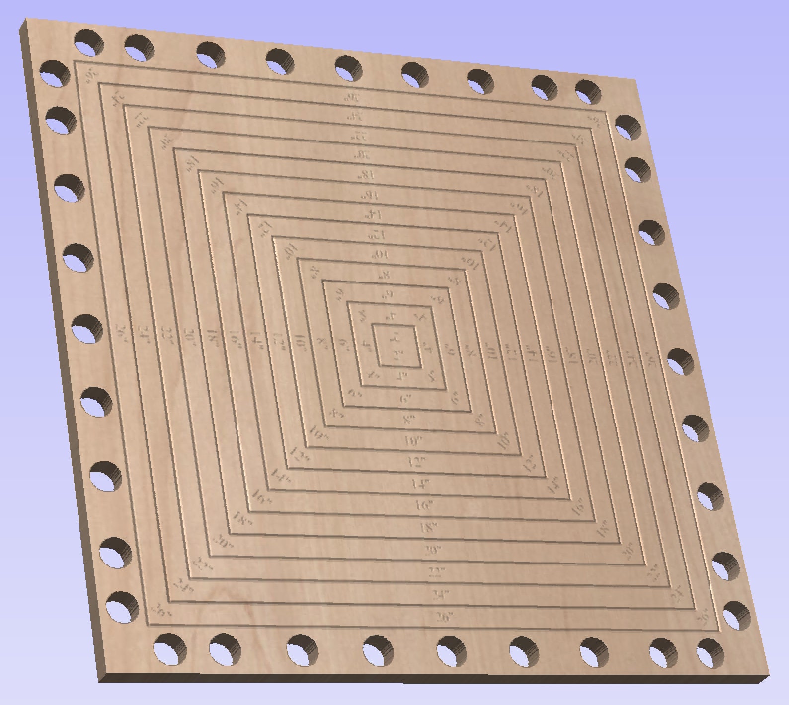 30" CNC Wasteboard PVC Pipe Fence 1/2" 3/4" 1" Square and Circle ...