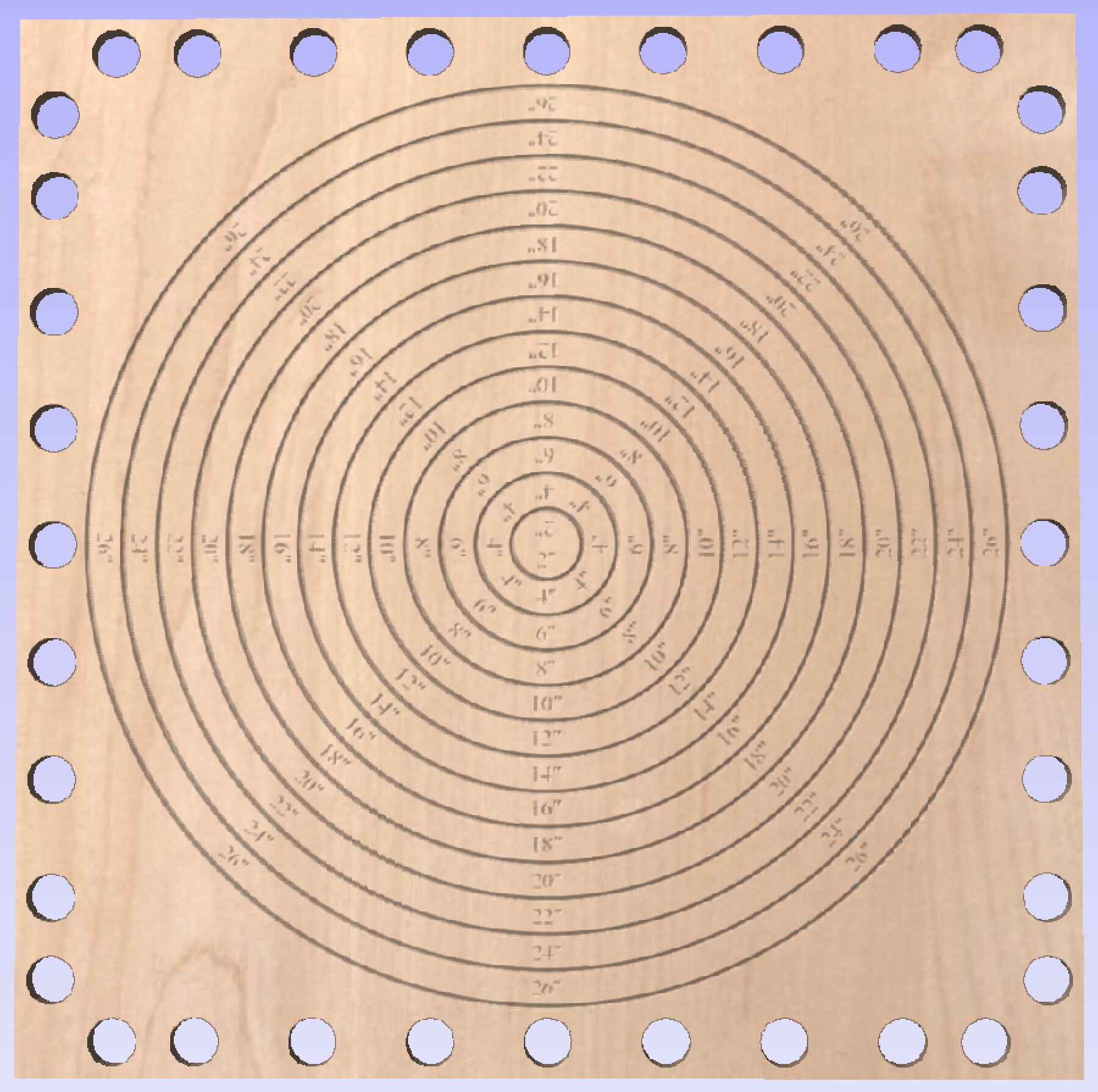 30" CNC Wasteboard PVC Pipe Fence 1/2" 3/4" 1" Square and Circle ...