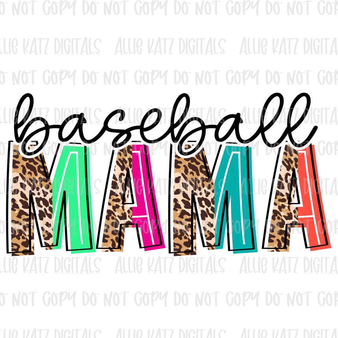 Baseball Mama Split Leopard Letters PNG File/ Digital Download Only ...
