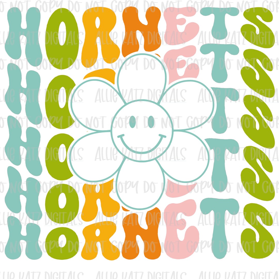Hornets Wave Retro Flower PNG File/ Digital Download Only/ School ...