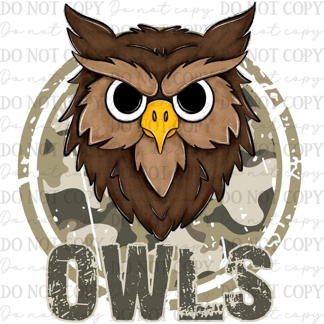 Owls Distressed Camo School Mascot PNG File/digital Download Only/team Spirit Design/spirit Wear ...