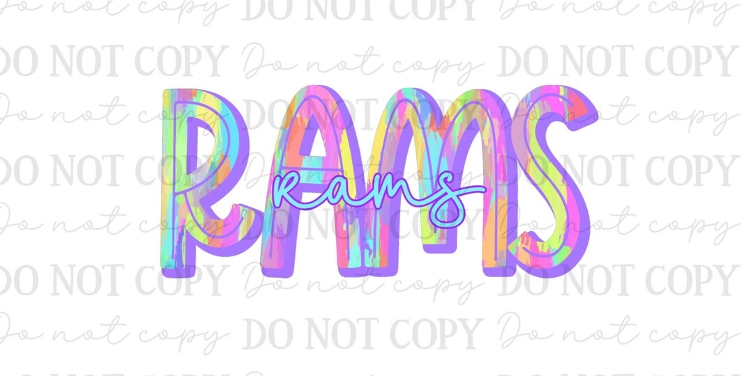 Rams Pastel Layered Word School Mascot PNG File/ Digital Download Only ...