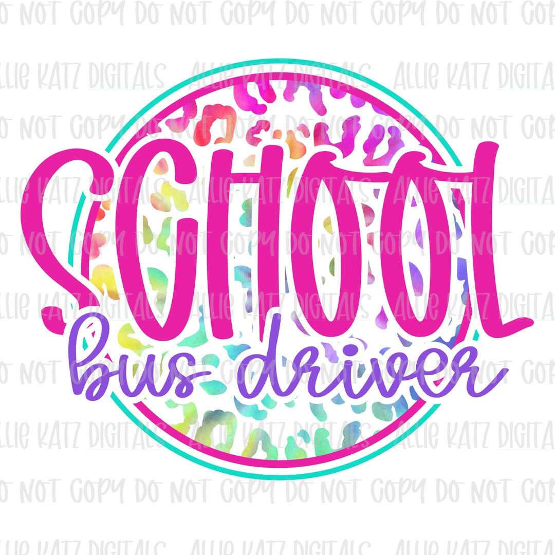School Bus Driver Rainbow Leopard PNG File/ Digital Download Only ...