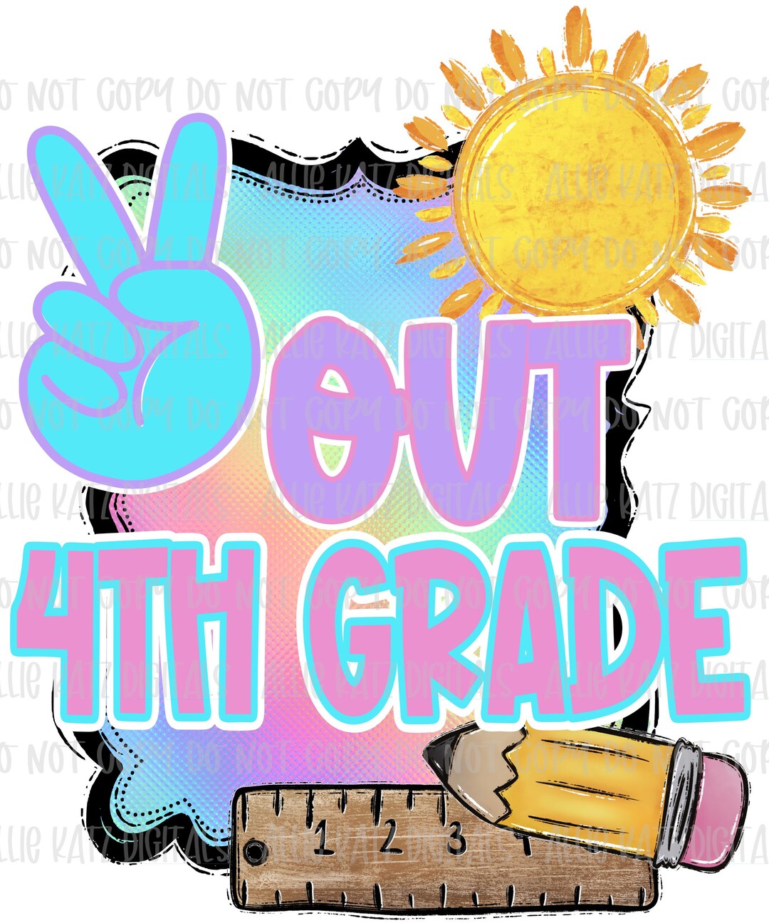 Peace Out 4th Grade PNG File/ Digital Download Only/printable Artwork ...