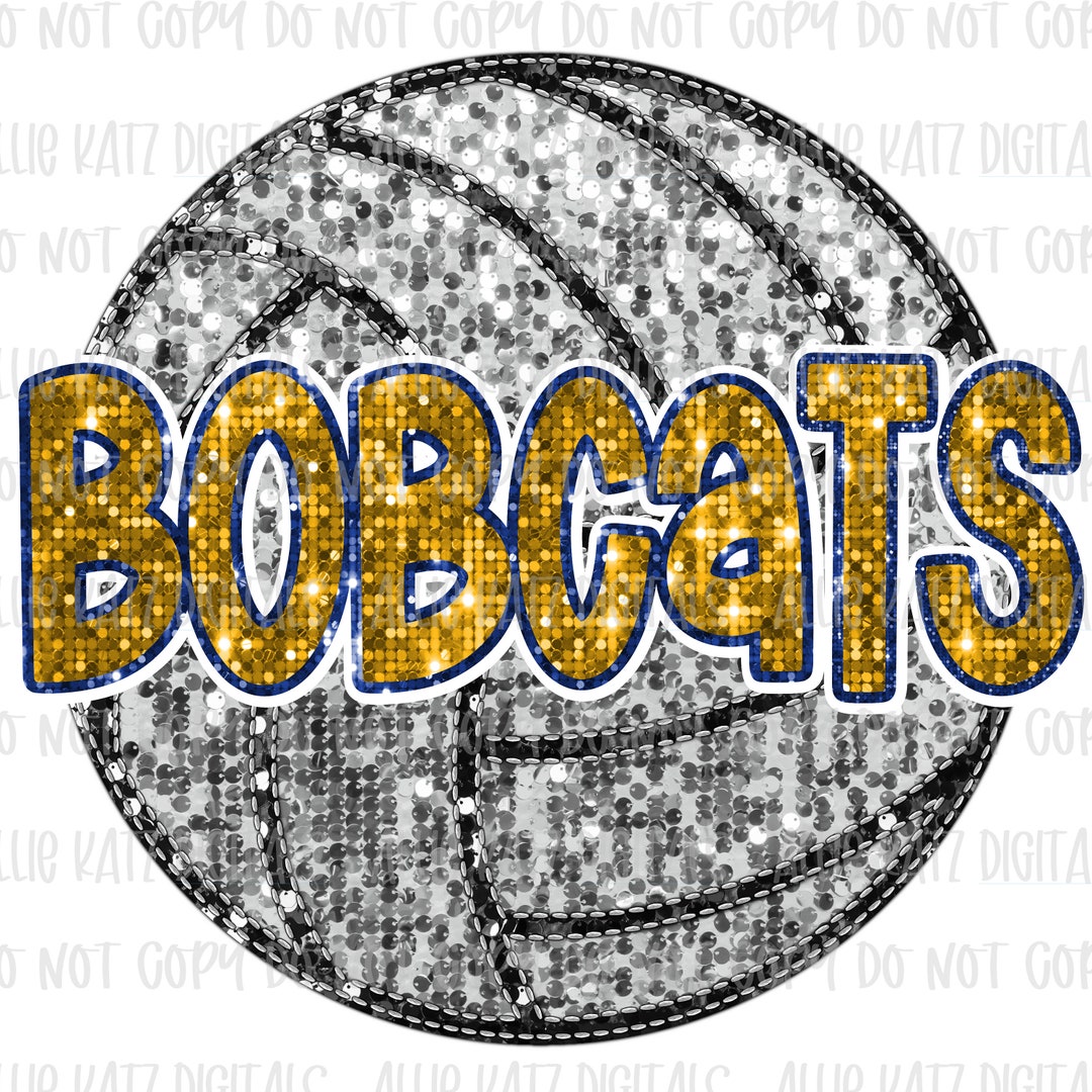 Bobcats Sequin Volleyball With School Mascot PNG File Digital Download Only/sparkly Team Spirit ...