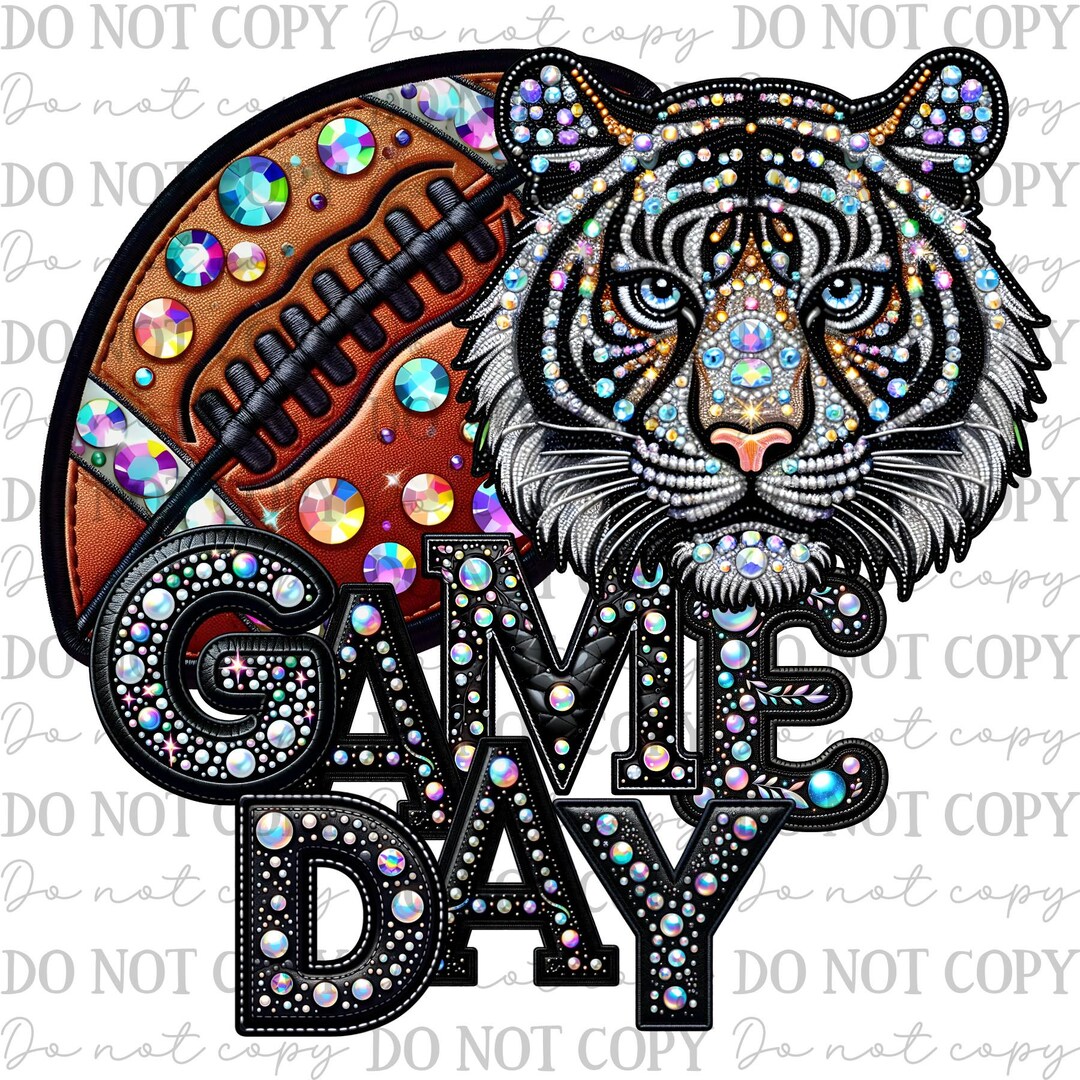Tigers Game Day Football Rhinestone School Mascot PNG File/ Digital ...