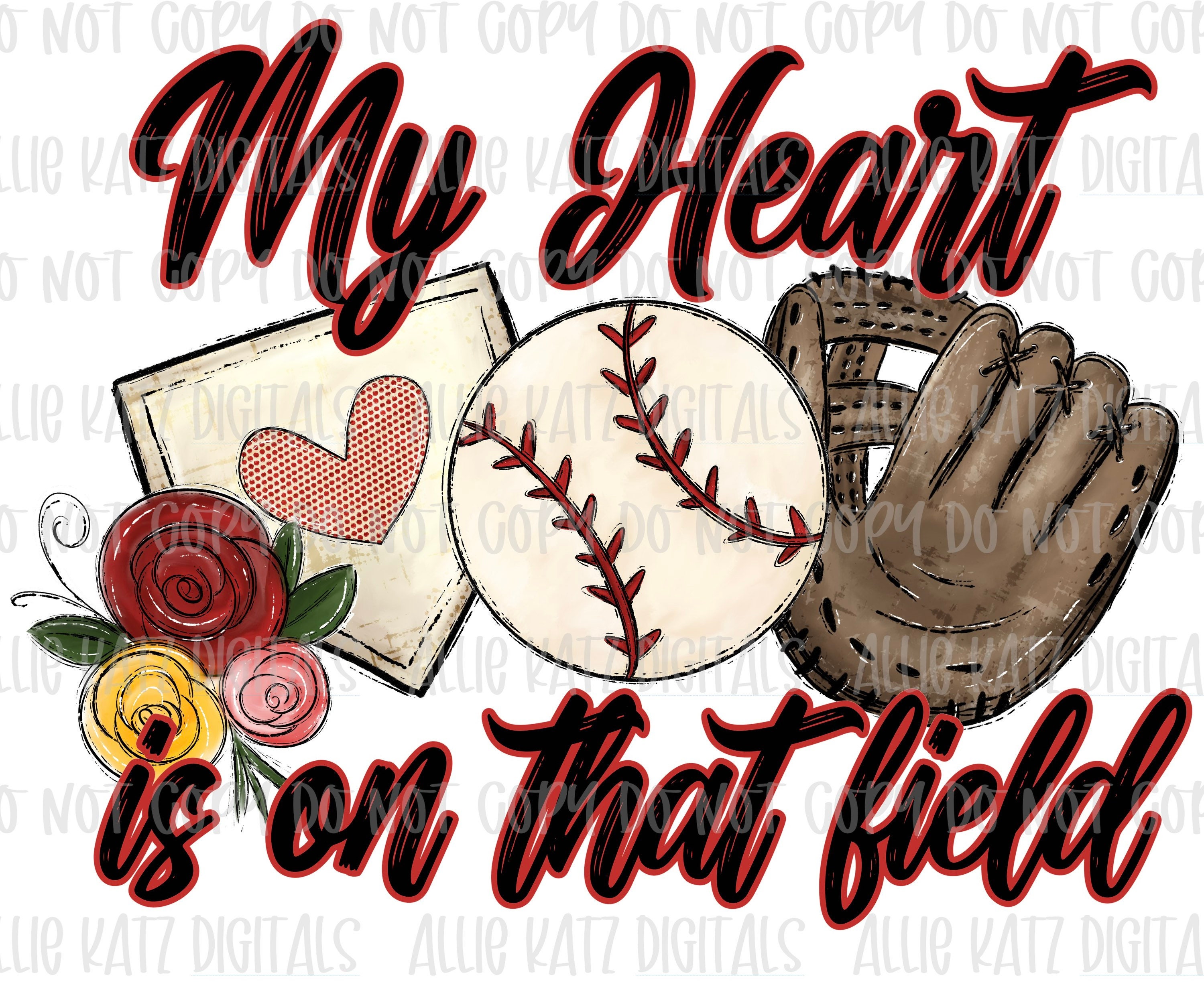 My Heart is on That Field Baseball PNG File/ Digital Download Only ...