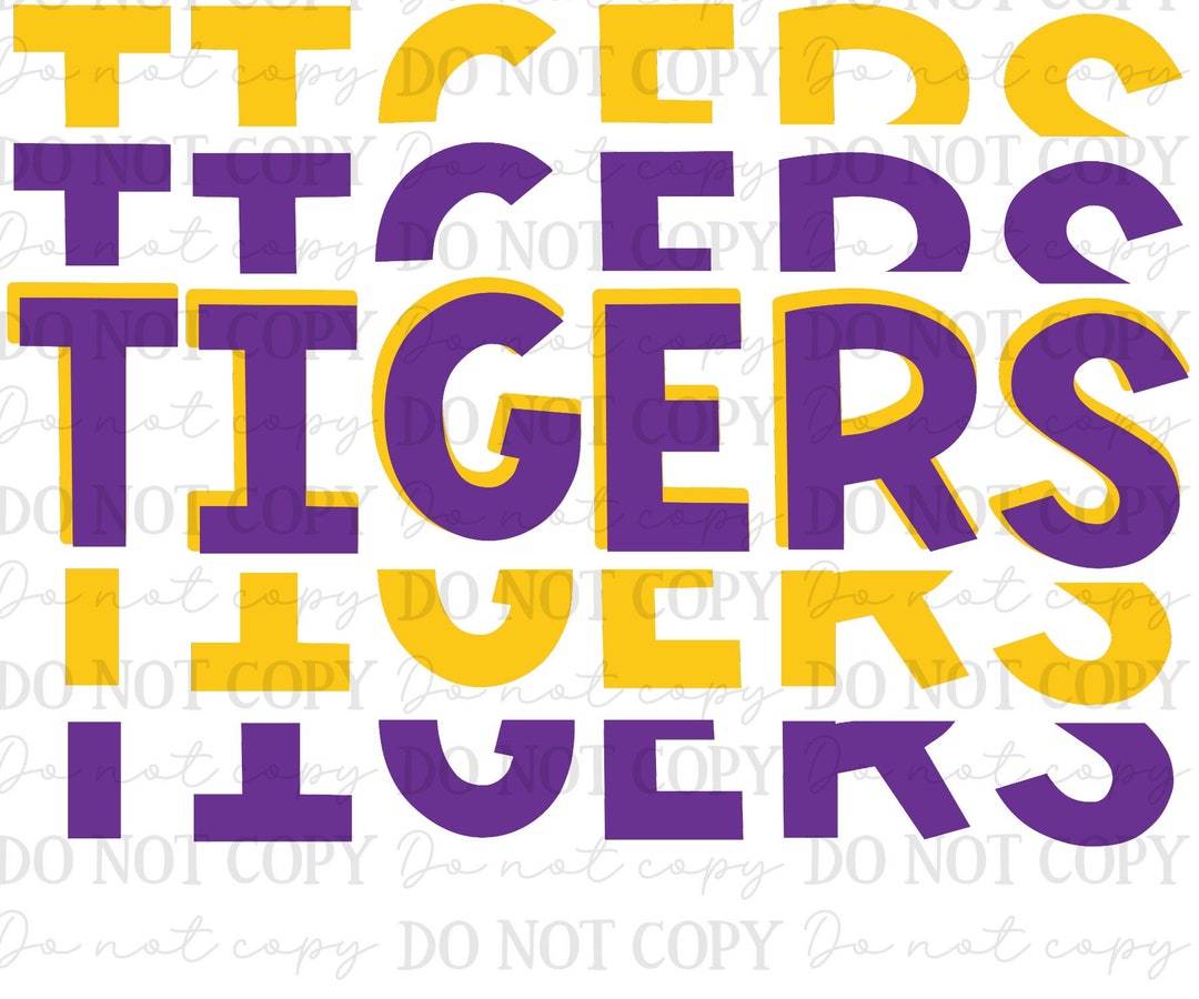 Tigers Purple and Gold Layered PNG File/ Digital Download Only/team ...
