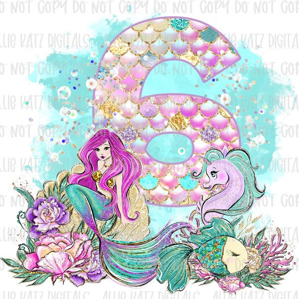 Mermaid 6th Birthday - Etsy