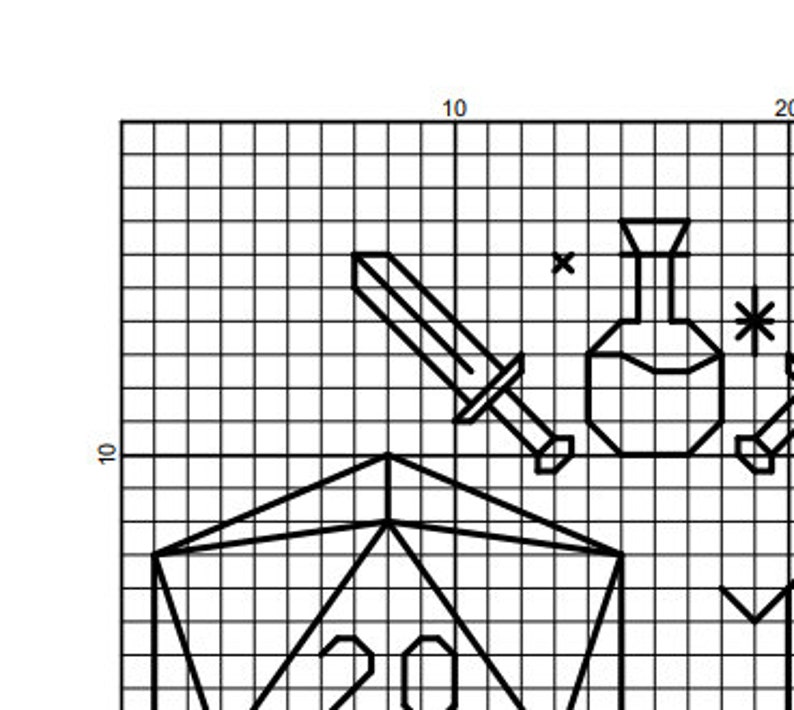 Dungeon Sweet Dungeon ~ Backstitch Pattern ~ D&D ~ Cross Stitch Pattern ...