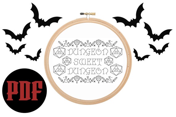 Dungeon Sweet Dungeon Backstitch Pattern D&D Cross - Etsy