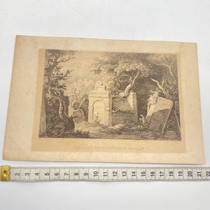 Judaica: Antique 1841 Steel Engraving the Old Jewish Cemetery of Prague ...