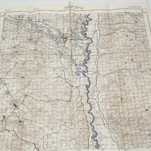 Vintage BEIT SHE'AN Valley Area Map – Israel 1968, 22.5 X 21 ...