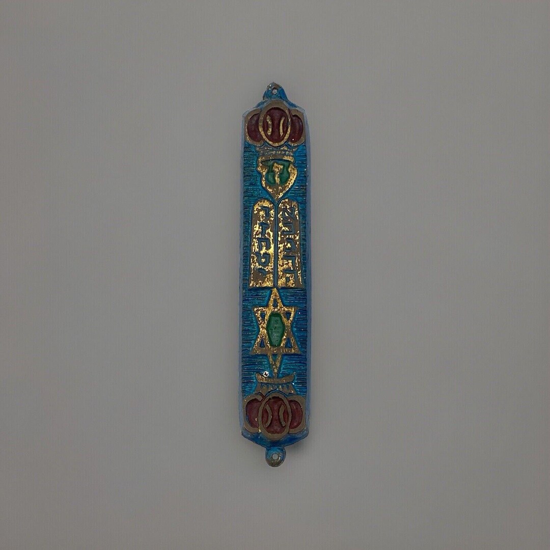 Vintage Multicolor Ten Commandments Mezuzah Case Fits 10cm Scroll - Etsy