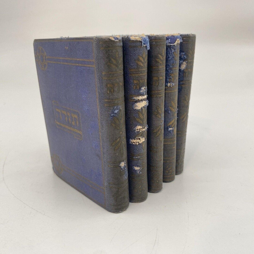 Cute Mini Vintage 5 Vol Chumash Set (torah - 5 Books of Moses) Printed ...